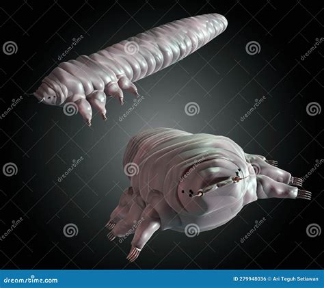 Isolated Demodex Folliculorum Mite Front And Side View Stock