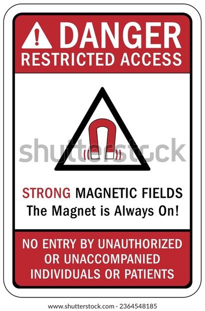 Magnetic Field Pacemaker Warning Sign Labels Stock Vector Royalty Free