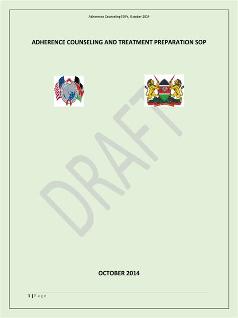 Adherence Counseling And Treatment Preparation Sop Management Of Hiv