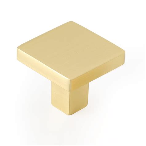 10 Pack Gold Cabinet Knobs Square Cabinet Knobs Brushed Brass Cabinet