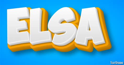 Elsa Yellow White 3d Text Effect Generator