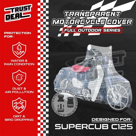 Jual Sarung Cover Motor Plastik Transparan Honda Supercub C125 Super Cub C 125 Selimut Penutup