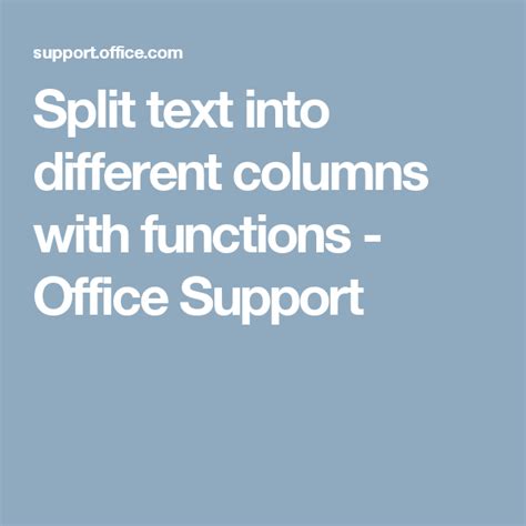 Split Text Into Different Columns With Functions Microsoft Support