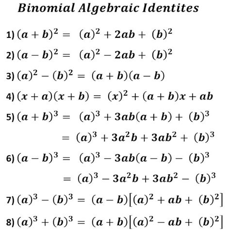 Mathematics Mathematics Formula Algebra Identities