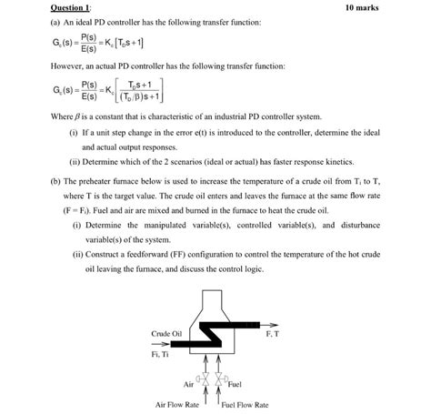 10 Marks Question 1 A An Ideal Pd Controller Has