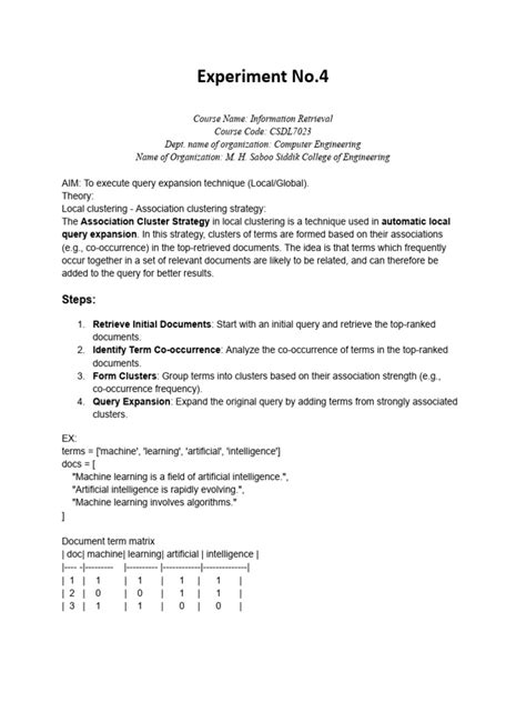 To Execute Query Expansion Technique Localglobal Pdf