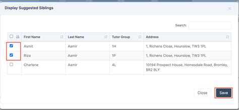 Administration Adding A Sibling Using New Suggested Siblings List