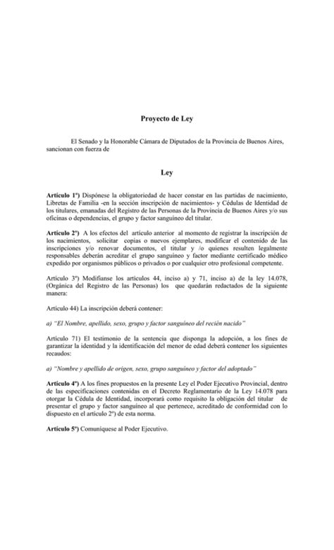 Proyecto De Ley Ley