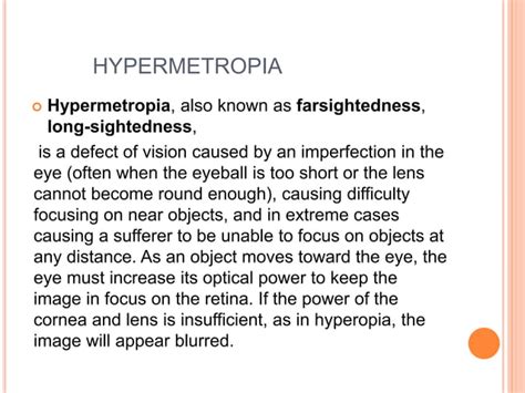 Human Eye Care And Defects Pptx Eye And Vision Conditions Diseases And Conditions
