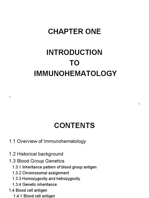 Chapter One To Immunohematology Pdf Blood Type Genotype