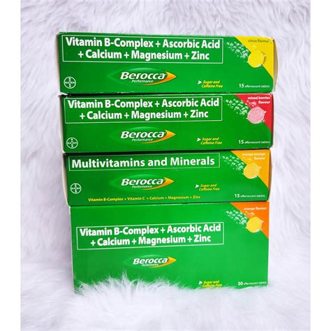 Berocca Vitamin B Complex Ascorbic Acid Effervescent Mint Citrus Orange Tablets Shopee