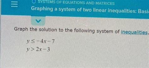 Solved Systems Of Equations And Matrices Graphing A System