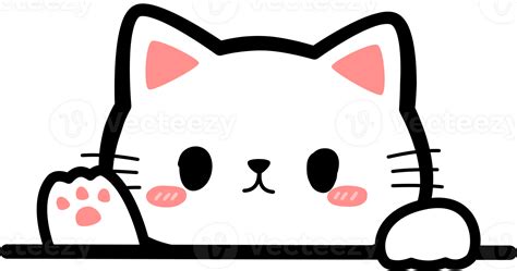 White Cat Wave Hand Illustration 30212425 Png