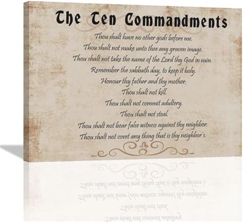 Ten Commandments Wall Art 10 Commandments Canvas Pictures Wall Decor Christian Bible Verse