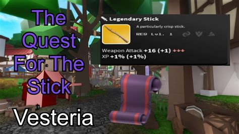 The Quest For The Legendary Stick Vesteria Youtube