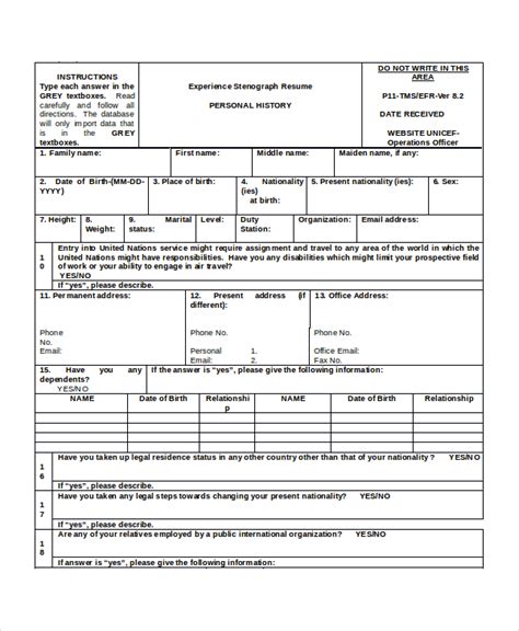 5 Stenographer Resume Templates Pdf Doc