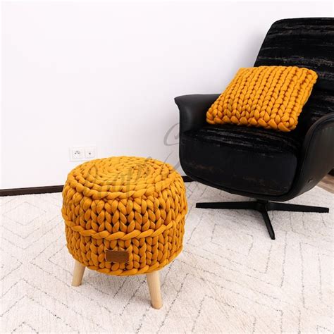 Knit Pouf Etsy