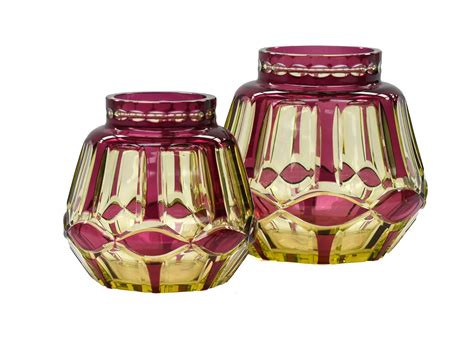Lot 513 A Bohemian Ruby Flash Amber Glass Vase