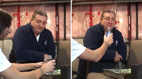 Dad Has Epic Reaction To Daughters Water Bottle Magic Trick Prank