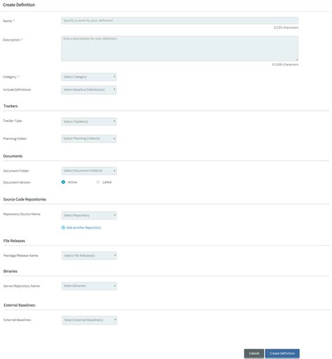 Create View And Delete Baseline Definitions · Digitalai Teamforge