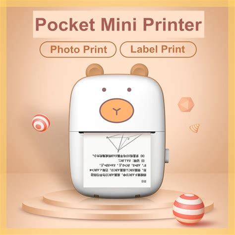 Hd Meow Mini Label Printer Thermal Portable A8 Printers Sticker