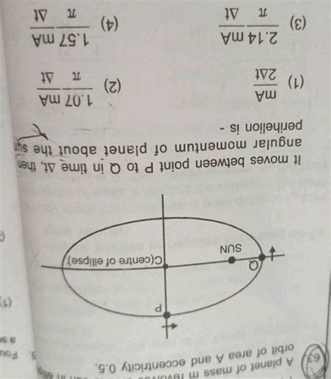 A Planet Of Mass A And Eccentricity 05 Orbit Of Area A And 3 Fon It