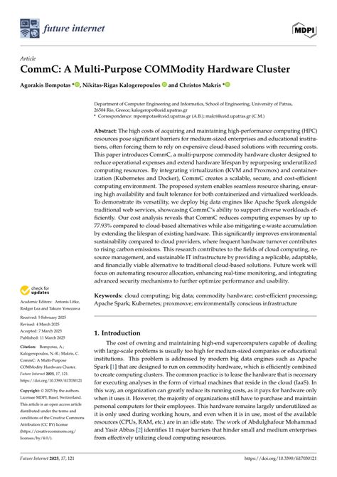Pdf Commc A Multi Purpose Commodity Hardware Cluster