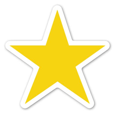 Konturskåret Gul Stjerne Stickerapp Shop