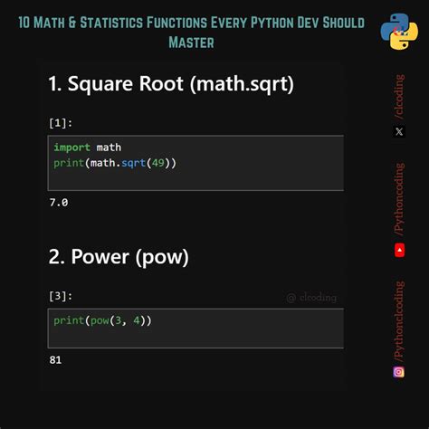 Python Developers 10 Math And Statistics Functions Every Python Dev