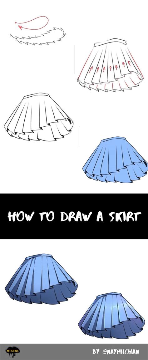 How To Draw A Skirt With Pleats For Beginner Artists Very Easy How