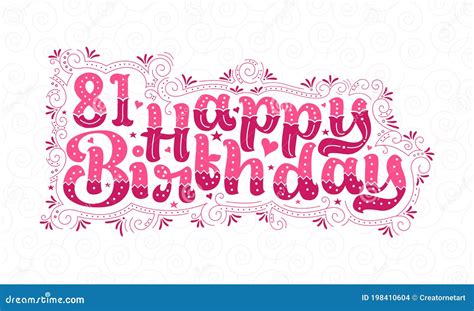 81st Happy Birthday Lettering 81 Years Birthday Beautiful Typography
