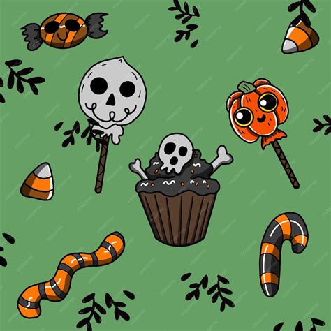 Premium Vector Set Of Silly Sweets For Halloween Illustration