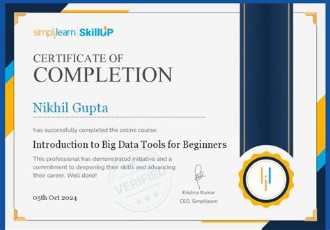nikhil gupta has successfully completed the introduction to big data tools… nikhil gupta