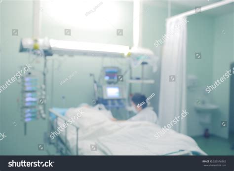 Man Sitting Patient Bedside Icu Over 1 Royalty Free Licensable Stock