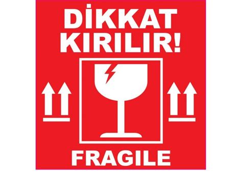 Dikkat Kırılır Etiketi 100mm X 100mm 500 Adet Barcodex