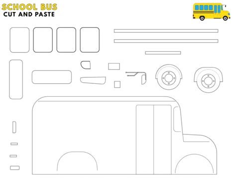 School Bus Craft Activity Printable Cut And Paste Fun For Back To School