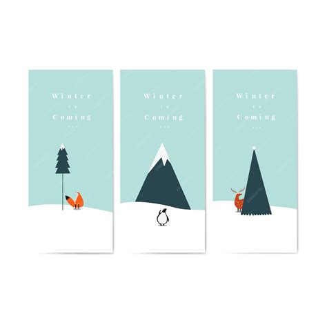 Free Vector Collection Of Winter Is Coming Posters Vector