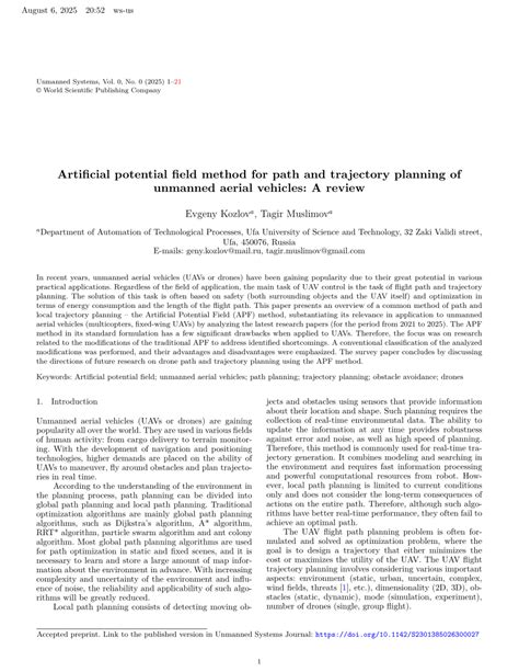 Pdf Artificial Potential Field Method For Path And Trajectory