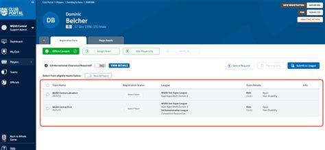 Assigning A Player To A Team Grassroots Technology