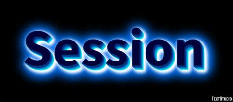 Session 3d With Blue Glow Text Effect Generator