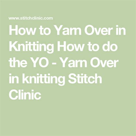 Best 13 How To Yarn Over In Knitting How To Do The Yo Yarn Over In Knitting Artofit