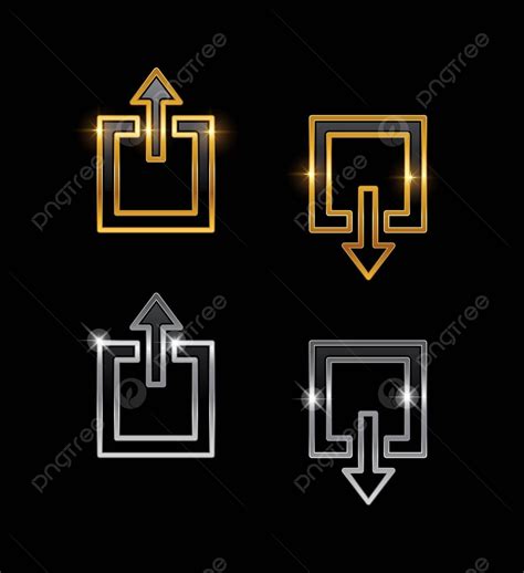 golden download and upload button vector signeps file digital pictogram