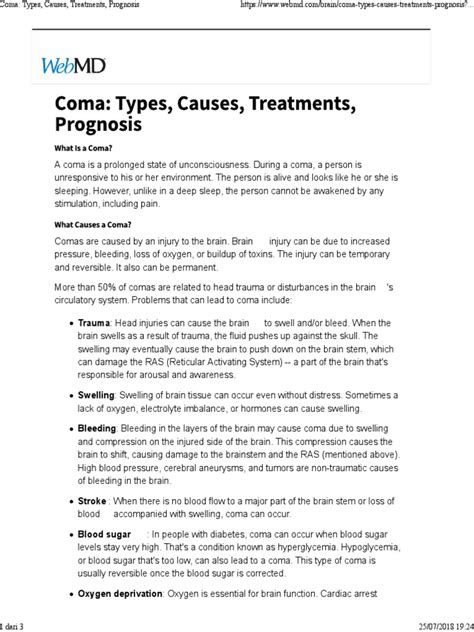 Coma Types Causes Treatments Prognosis Pdf Coma Hypoxia