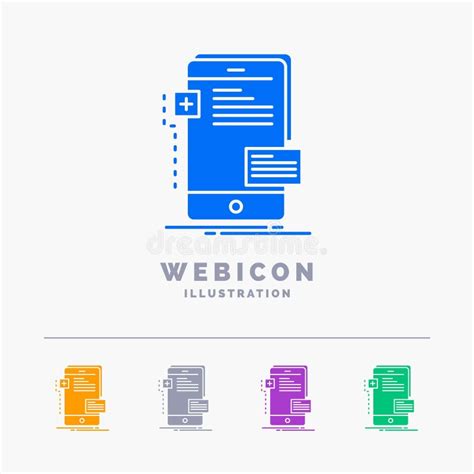 Frontend Interface Mobile Phone Developer 5 Color Glyph Web Icon
