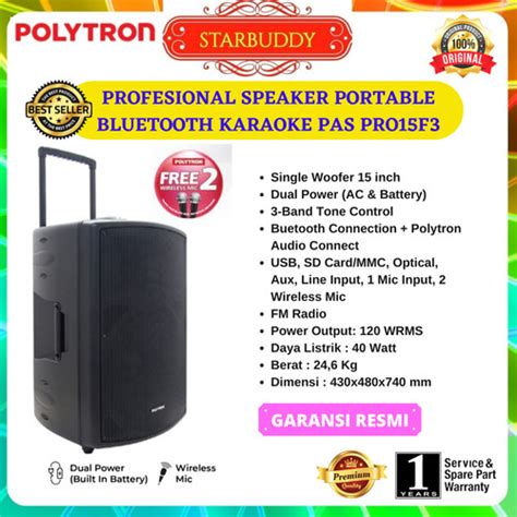 Jual Speaker Portable Polytron Pas Pro 15f3 Bluetooth Indoor Outdoor