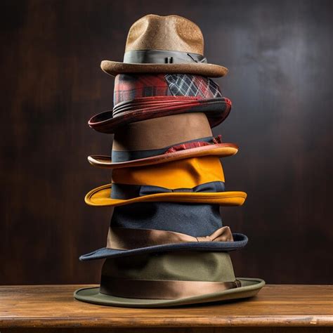 A Stack Of Mens Hats V 52 Premium Ai Generated Image