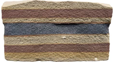 Close Up Of Natural Geological Layers Showing Stratified Earth Sand