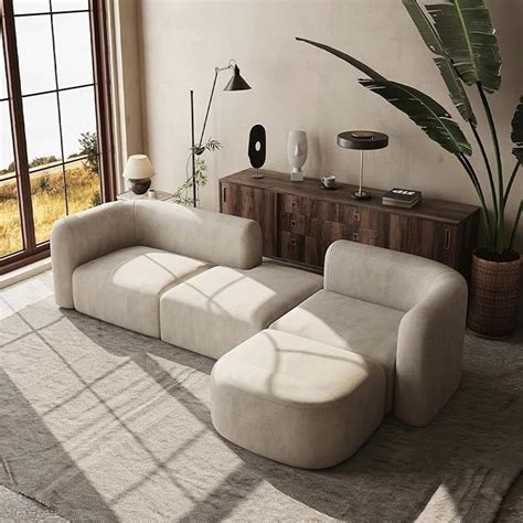 Acanva Luxury Modern Tight Curved Back Velvet Sofa Minimalist Style