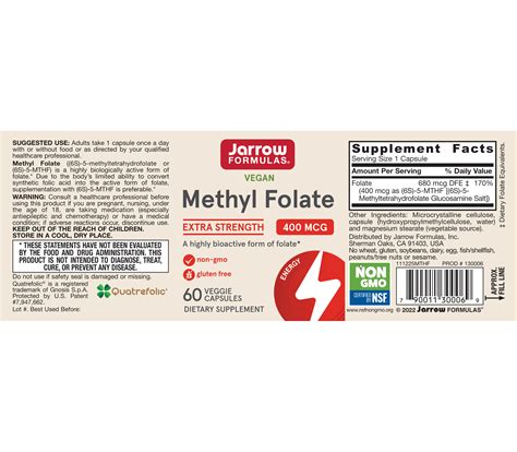 Buy 5 Mthf Methylfolate 400mcg 60 Capsules1000mcg 100 Capsules Bio