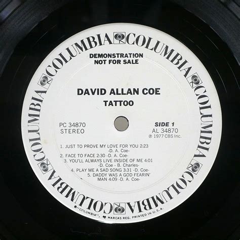 Yahooオークション 米 David Allan Coetattoocolumbia Pc34870 Lp